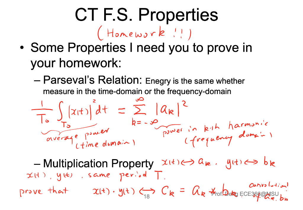 Solved Prove the following: A) Parseval’s relation: energy | Chegg.com