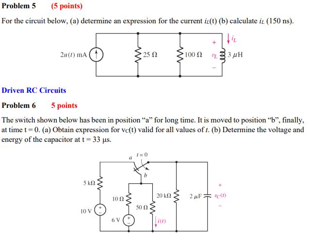 Solved For the circuit below, (a) determine an expression | Chegg.com
