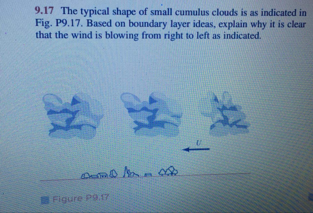 Solved 9.17 The typical shape of small cumulus clouds is as | Chegg.com