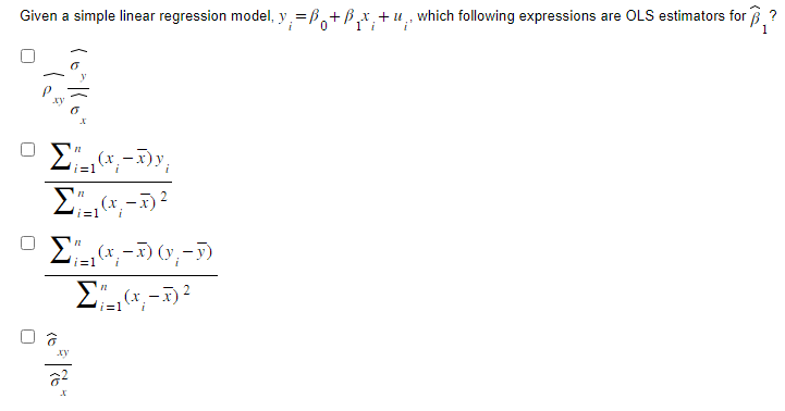 Solved Given a simple linear regression model, | Chegg.com