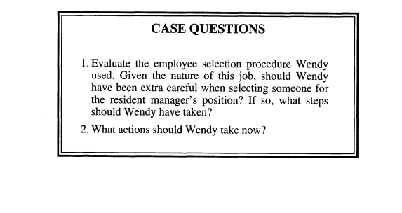 Solved CASE QUESTIONS 1. Evaluate the employee selection | Chegg.com