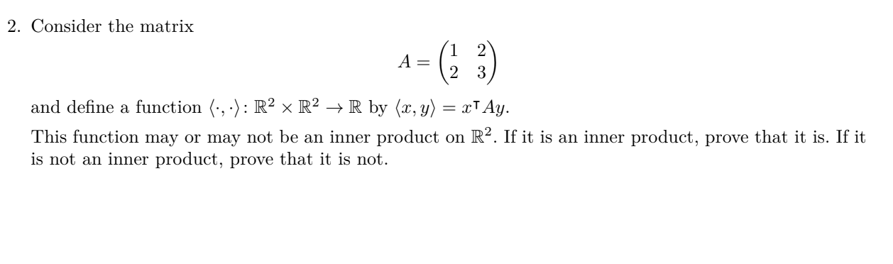 Solved Consider the matrix 3A =1 22 3and define a function | Chegg.com