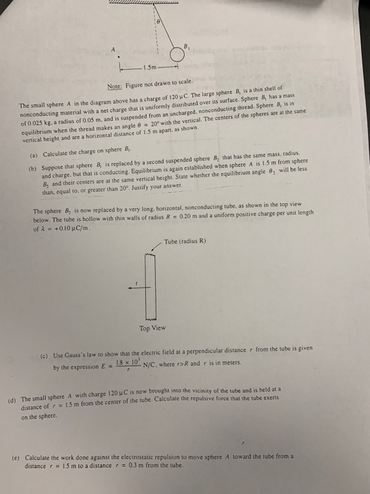 Solved 1.5m Note: Figure not drawn to scale. The small | Chegg.com