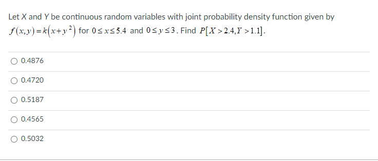 Solved Let X and Y be continuous random variables with joint | Chegg.com