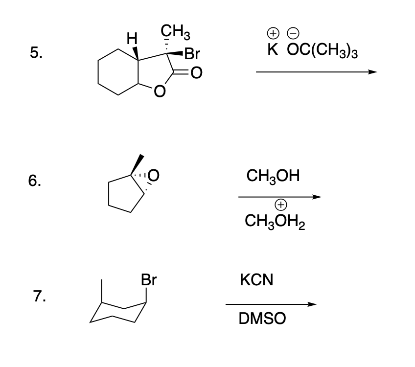 Solved 5. CH₂ Br OC(CH3)3 w CH2OH CH2OH2 Br KCN DMSO | Chegg.com