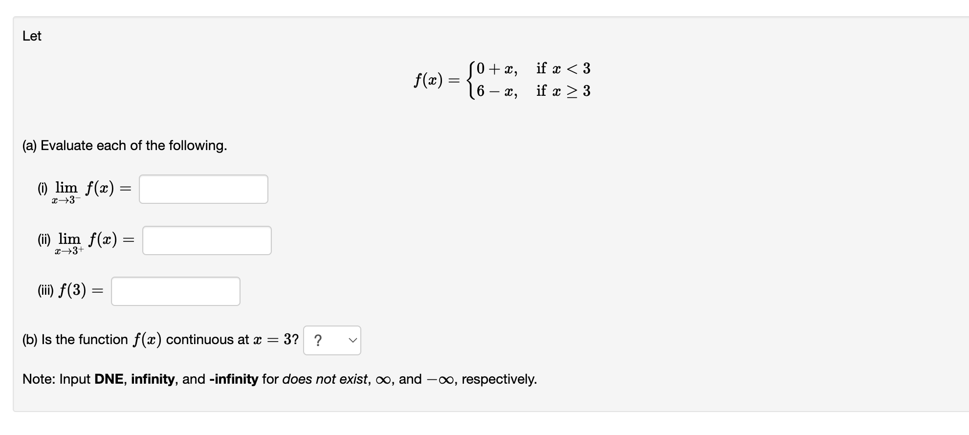 Solved f(x)={0+x,6−x, if x