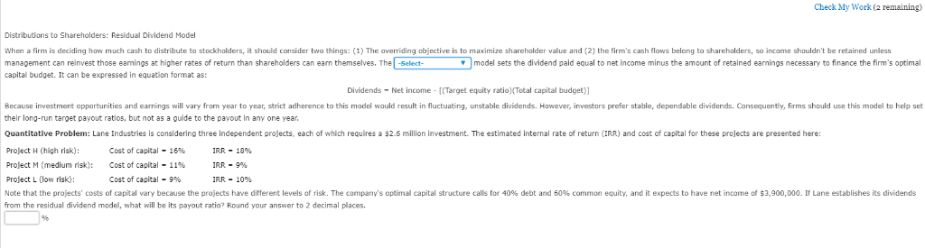 Solved Check My Work (2 remaining) Distributions to | Chegg.com