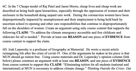 6C: In the 7 Cheaps model of Raj Patel and Jason | Chegg.com