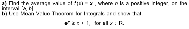 Solved Find the average value of f (x) = xn, where n is a | Chegg.com