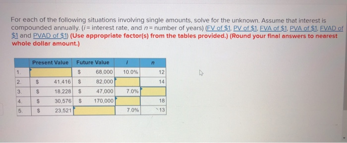 Solved For each of the following situations involving single | Chegg.com