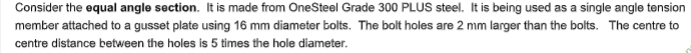 Solved Consider the equal angle section. It is made from | Chegg.com