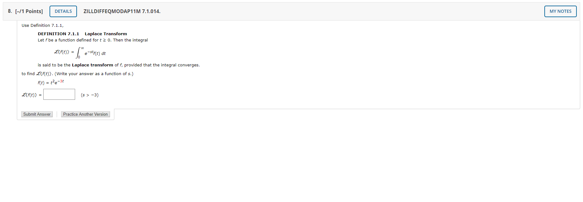 Solved 8. [-/1 Points] DETAILS ZILLDIFFEQMODAP11 M 7.1.014. | Chegg.com