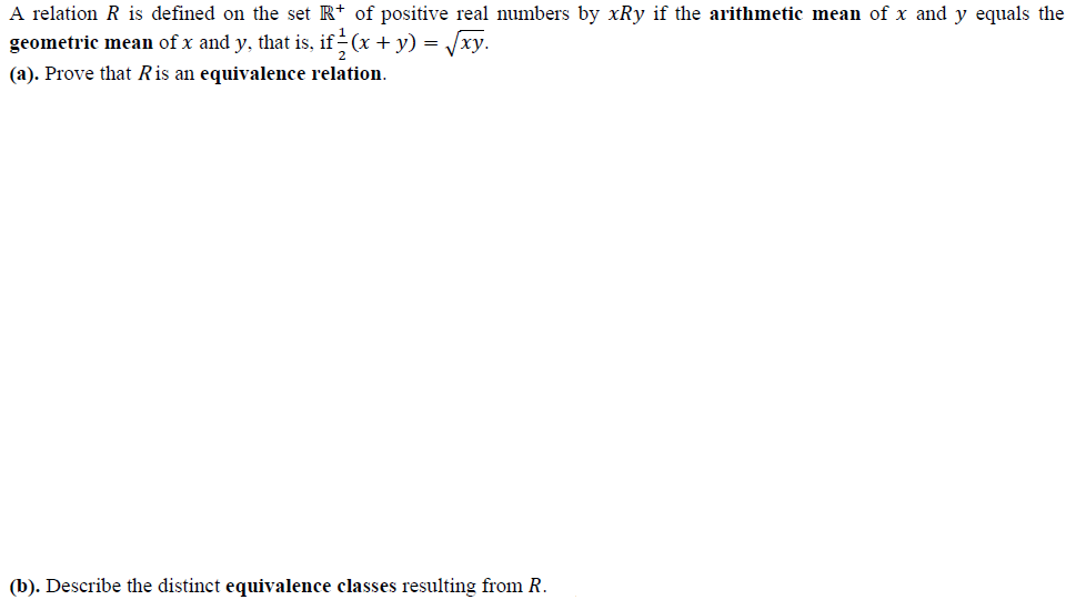 Solved Discrete math: A relation 𝑅 is defined on the set ℝ+ | Chegg.com