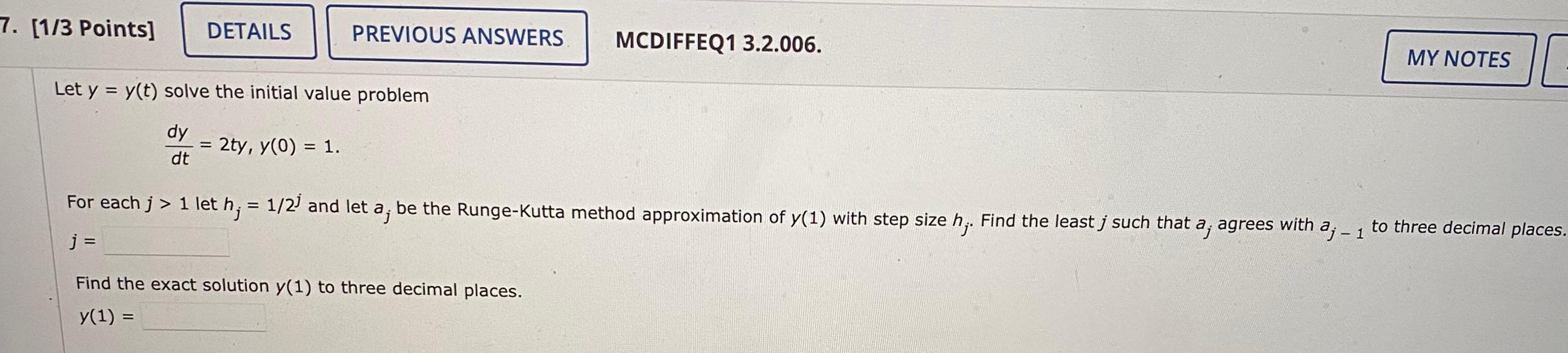 Solved Let y=y(t) solve the initial value problem | Chegg.com