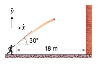 Solved You throw a ball towards a wall at speed v0 = 25 m/s | Chegg.com