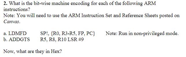 Solved 2. What is the bit-wise machine encoding for each of | Chegg.com