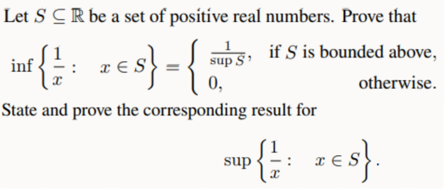 Solved Let S CR be a set of positive real numbers. Prove | Chegg.com