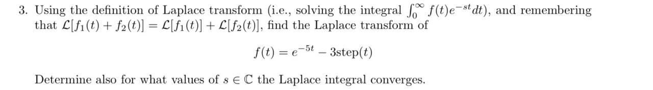 Solved Using the definition of Laplace transform (i.e., | Chegg.com