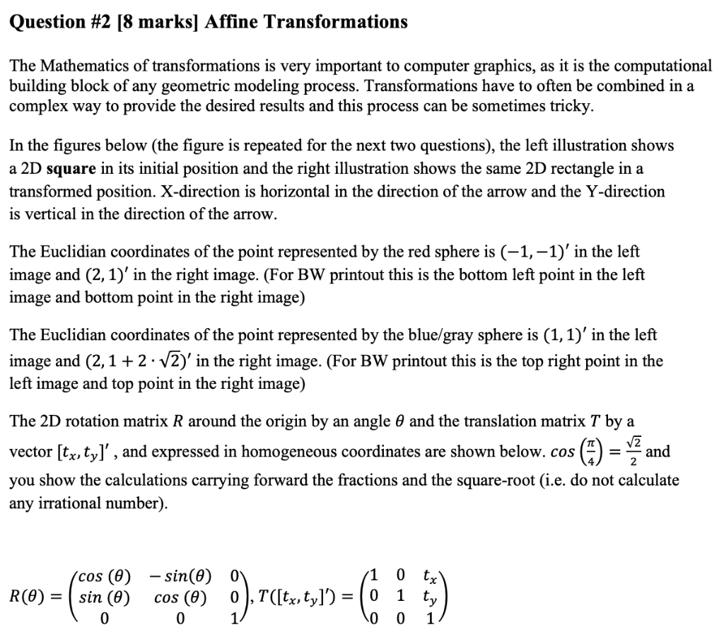 Solved The Mathematics of transformations is very important | Chegg.com