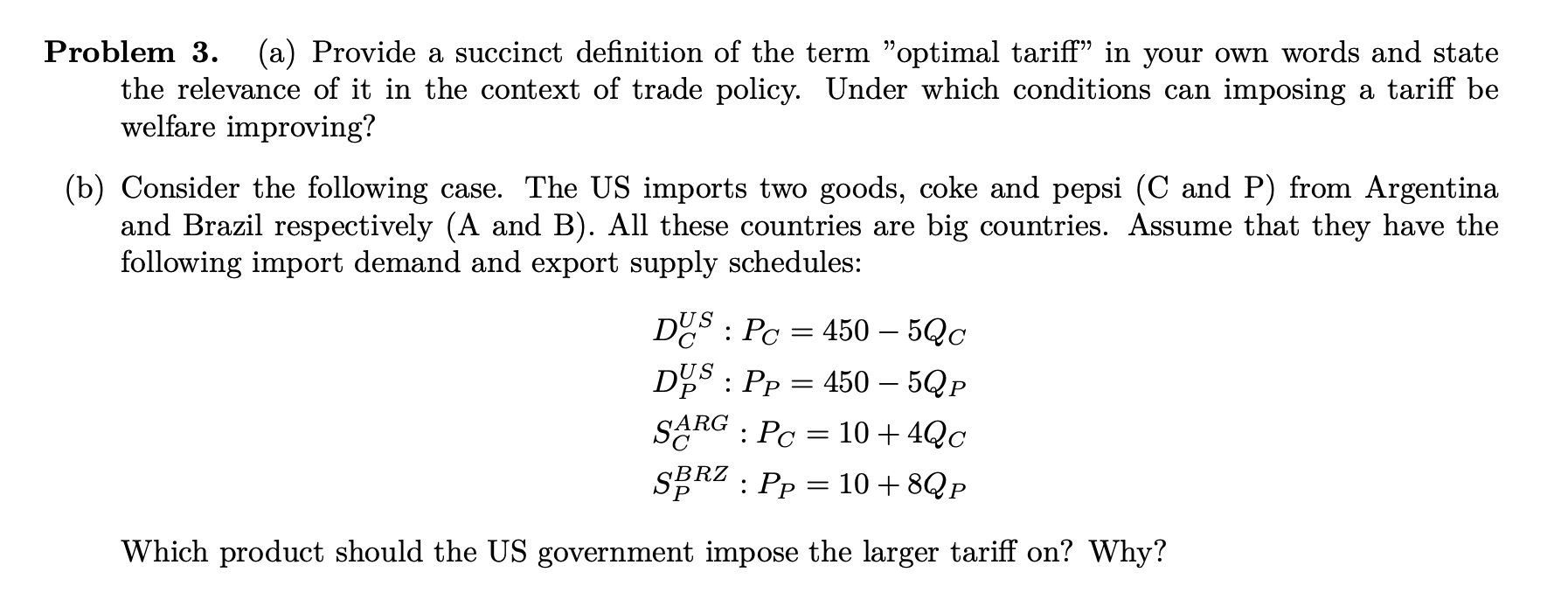 Solved Problem 3. (a) Provide a succinct definition of the | Chegg.com