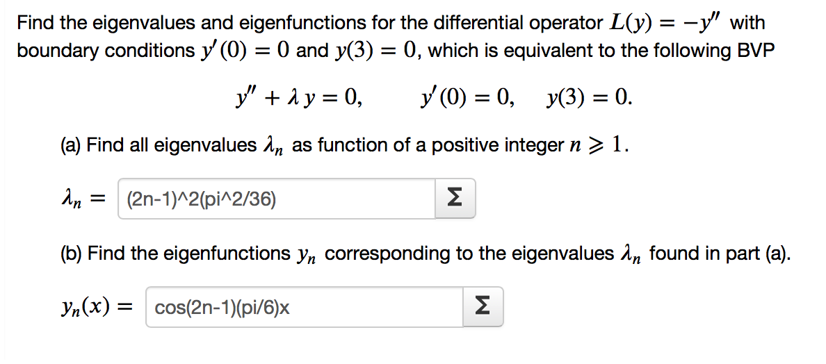 Solved Find the eigenvalues and eigenfunctions for the | Chegg.com