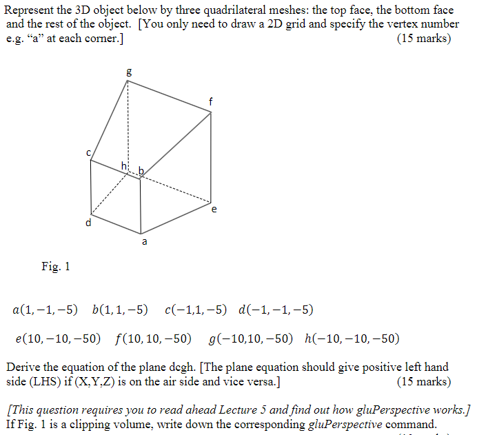 Solved The non-parametric equation of a 3D shape | Chegg.com