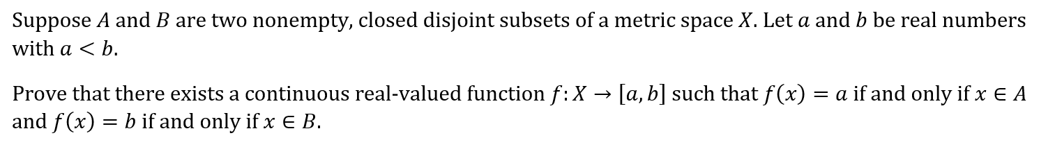Solved Suppose A and B are two nonempty, closed disjoint | Chegg.com