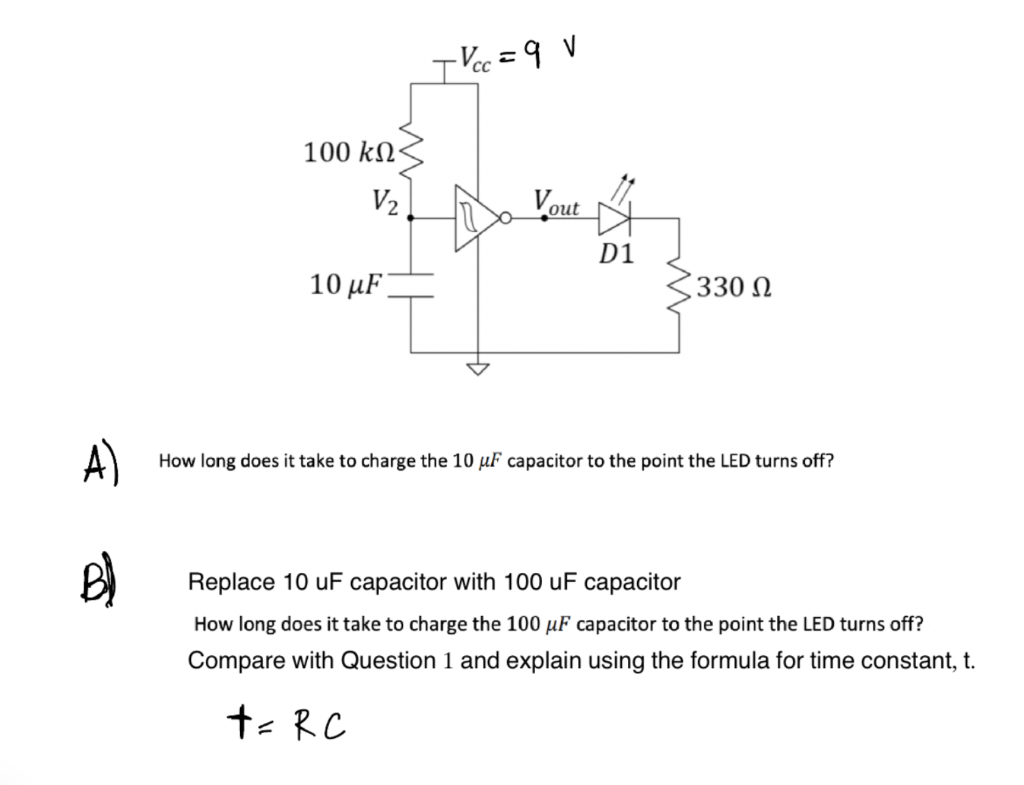 Solved How long does it take to charge the 10μF capacitor to | Chegg.com