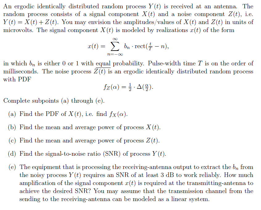 An ergodic identically distributed random process Yt) | Chegg.com