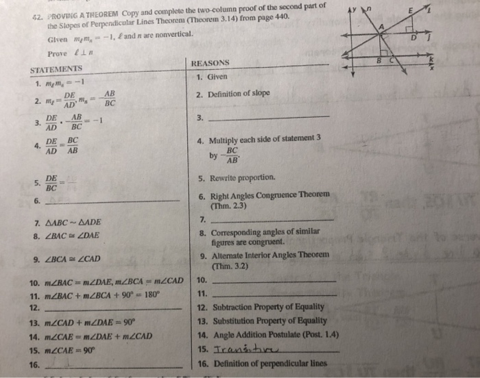 Solved Copy and complete the two-column proof of the second | Chegg.com