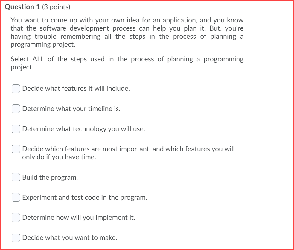 Solved Question 1 (3 points) You want to come up with your | Chegg.com