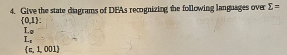Solved Give the state diagrams of DFAs recognizing the | Chegg.com