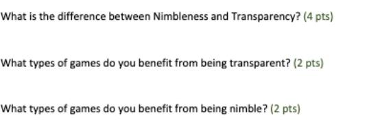 What is the difference between Nimbleness and | Chegg.com