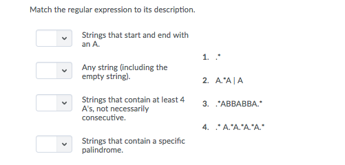 Solved Match The Regular Expression To Its Description Chegg