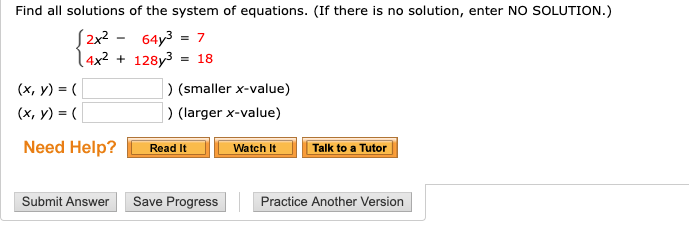 Solved Find all solutions of the system of equations. (If | Chegg.com