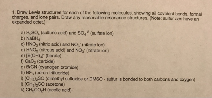 Solved Draw Lewis structures for each of the following | Chegg.com