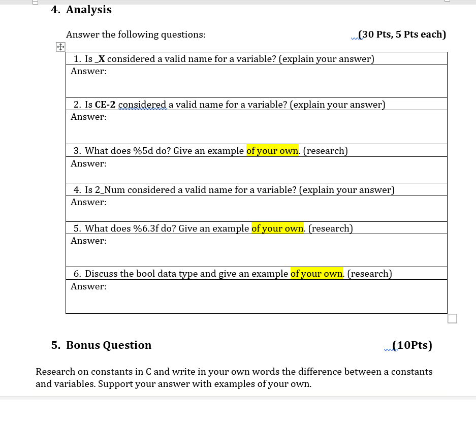 Solved Exercise 3: m(20 Pts) Write a C program using printf | Chegg.com