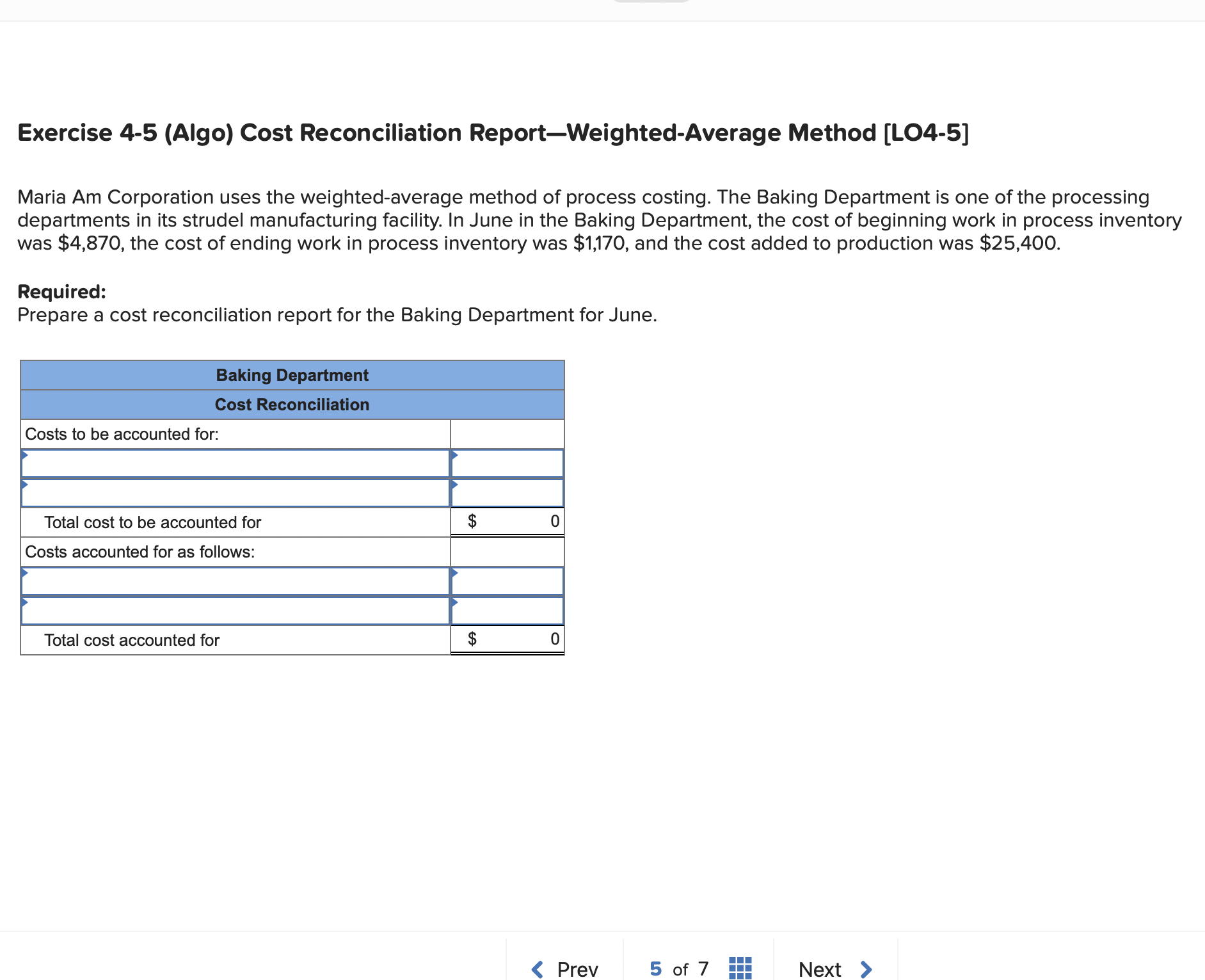 Solved Exercise 4-5 (Algo) Cost Reconciliation | Chegg.com Solved Exercise 4-5 (Algo) Cost Reconciliation | Chegg.com