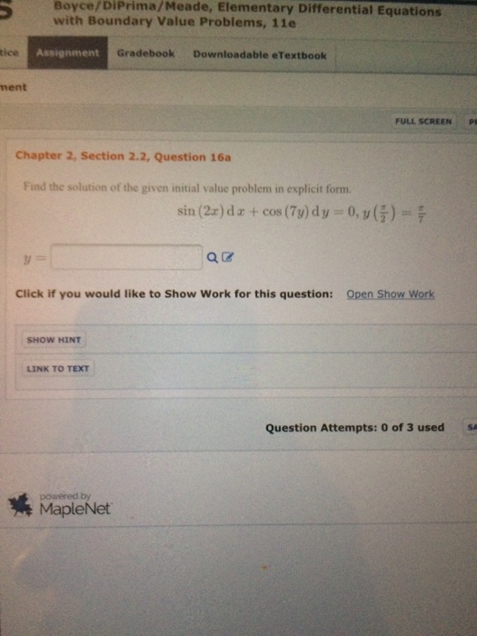 Solved Boyce/DiPrima/Meade, Elementary Differential | Chegg.com
