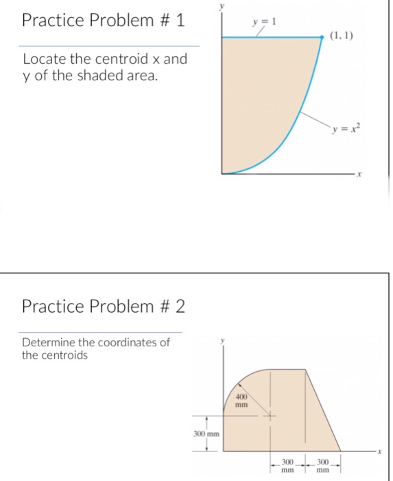 Solved Practice Problem # 1 Locate the centroid x and y of | Chegg.com