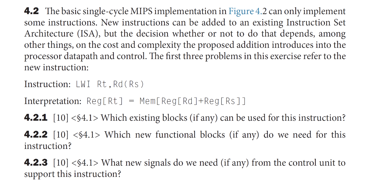 4.2 The basic single-cycle MIPS implementation in | Chegg.com