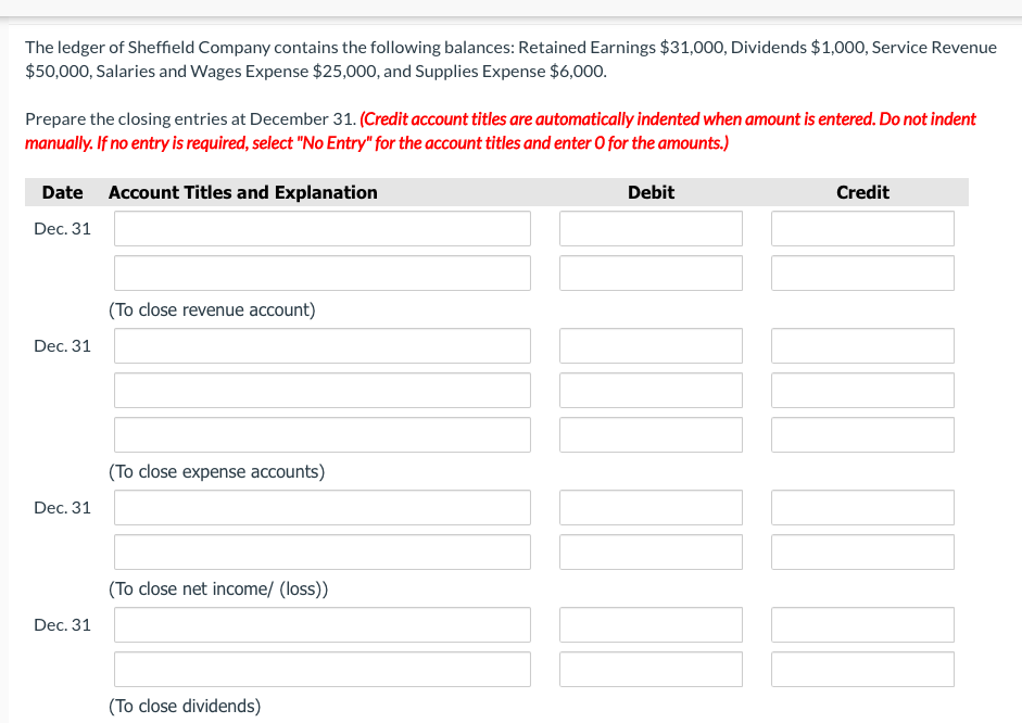 Solved The ledger of Sheffield Company contains the | Chegg.com