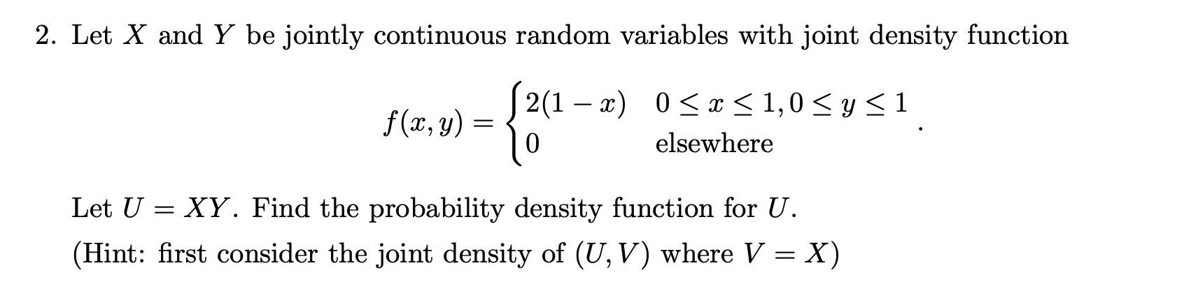 Solved 2. Let X and Y be jointly continuous random variables | Chegg.com