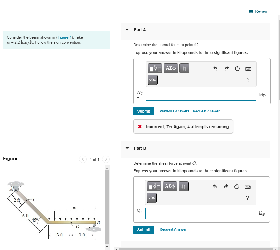 Solved Determine the moment at point C. Express your answer | Chegg.com