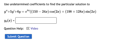 Solved Use undetermined coefficients to find the particular | Chegg.com