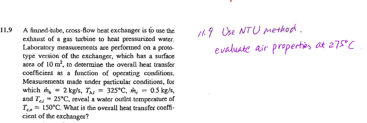 Solved A finned-tube, cross-flow heat exchanger is to use | Chegg.com
