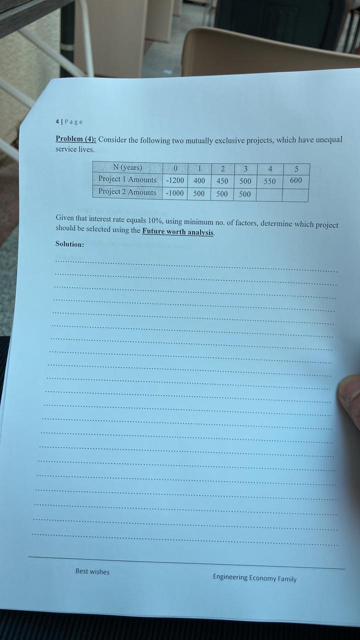 Solved 4 Page Problem (4): Consider the following two | Chegg.com
