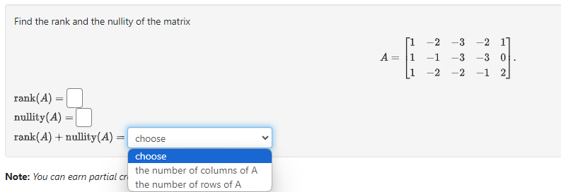 Solved Find the rank and the nullity of the | Chegg.com