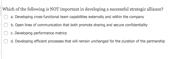 Solved Which of the following is NOT important in developing | Chegg.com