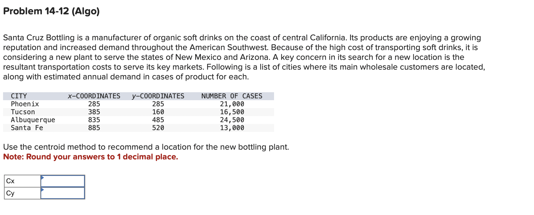 Solved Problem 14-12 (Algo)Santa Cruz Bottling is a | Chegg.com